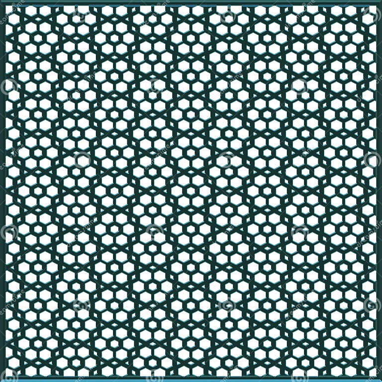 Islamic Hexagonal Lattice - Arabesque Pattern Stock Illustration ...