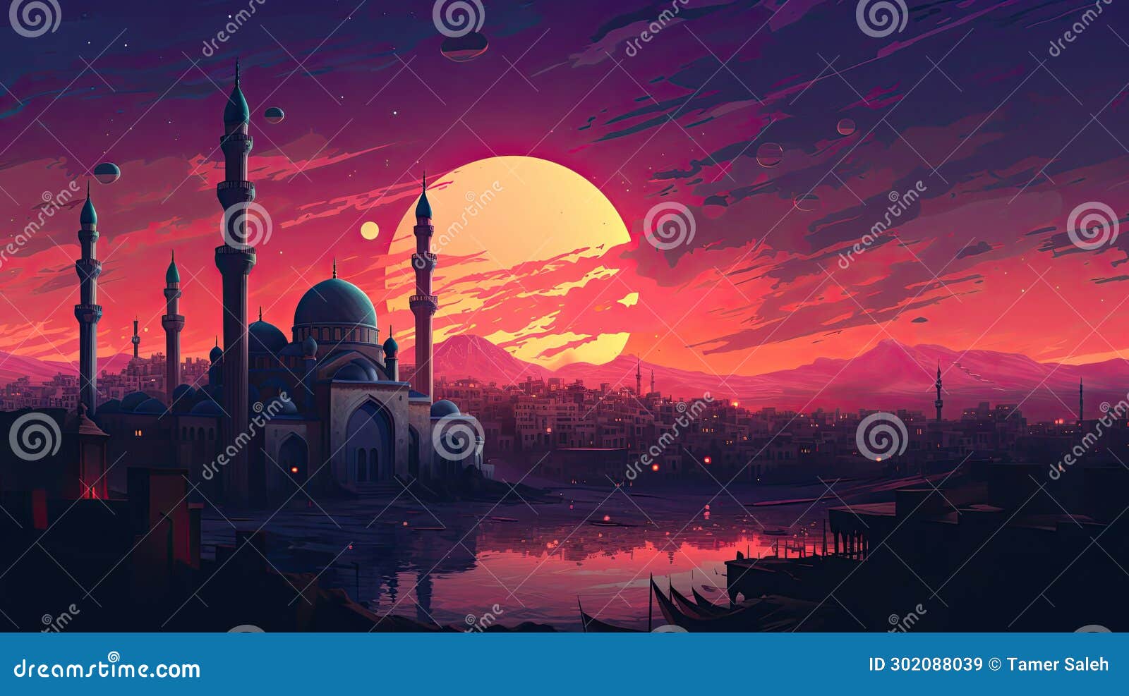 Islamic Illustration Background Stock Illustration - Illustration of ...