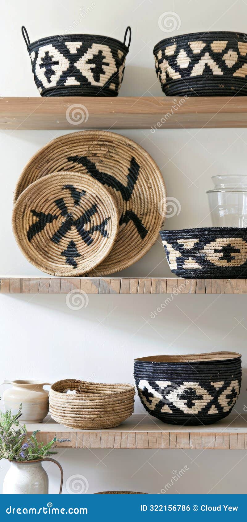 Islamic-inspired Woven Baskets with Geometric Patterns Stock ...
