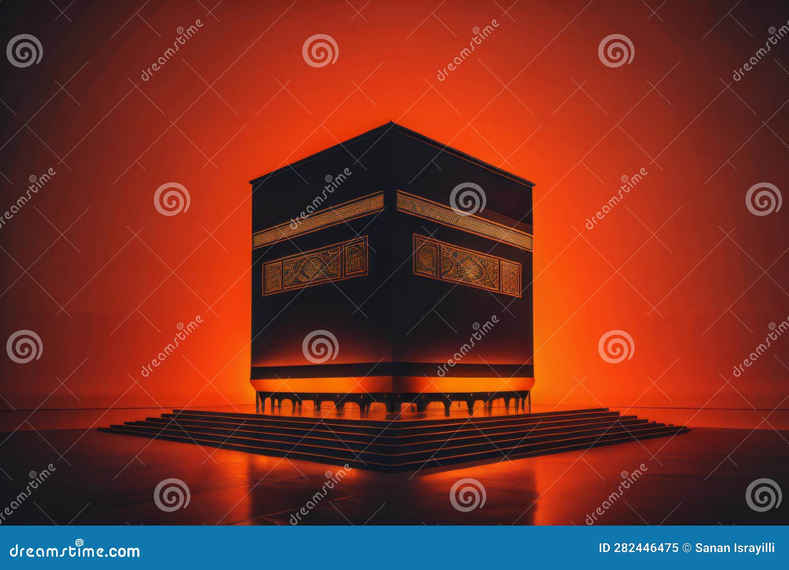 The Islamic Kaaba Building In The Middle East With An Abstract ...