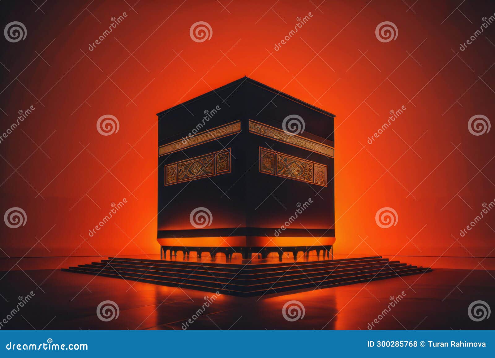 Islamic Kaaba Red Background. Generative Ai Stock Image | CartoonDealer ...