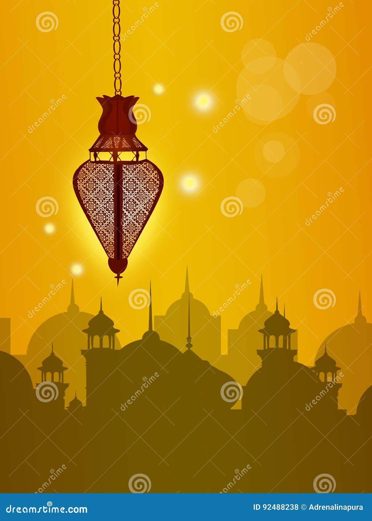 Islamic lamp in the mosque stock illustration. Illustration of ...