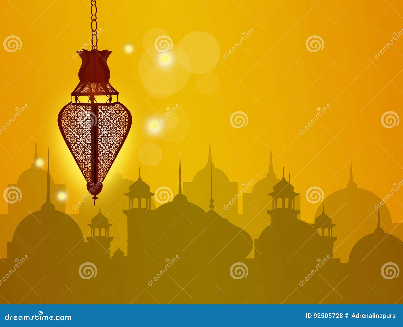 Islamic lamp in the mosque stock illustration. Illustration of muslim ...