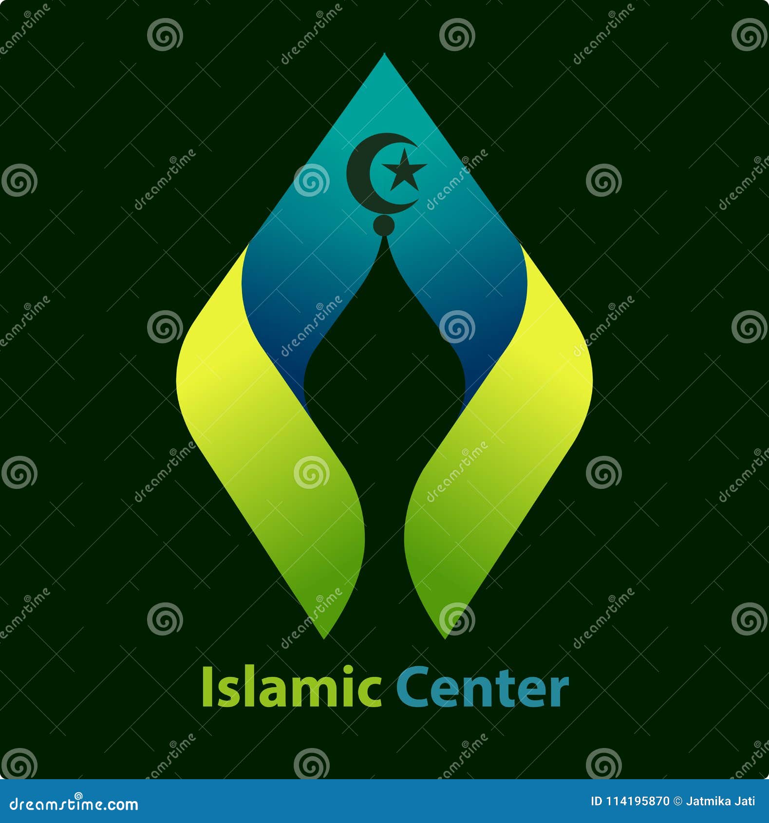Islamic Learning Center Symbol Stock Vector - Illustration of ribbon ...