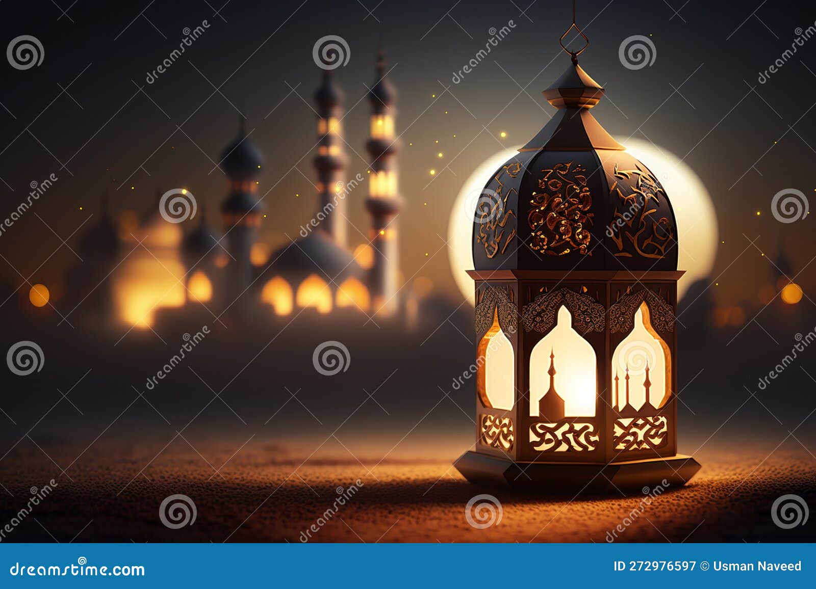 Islamic Light Lamp Lantern Ramdan Eid Background Design Stock ...