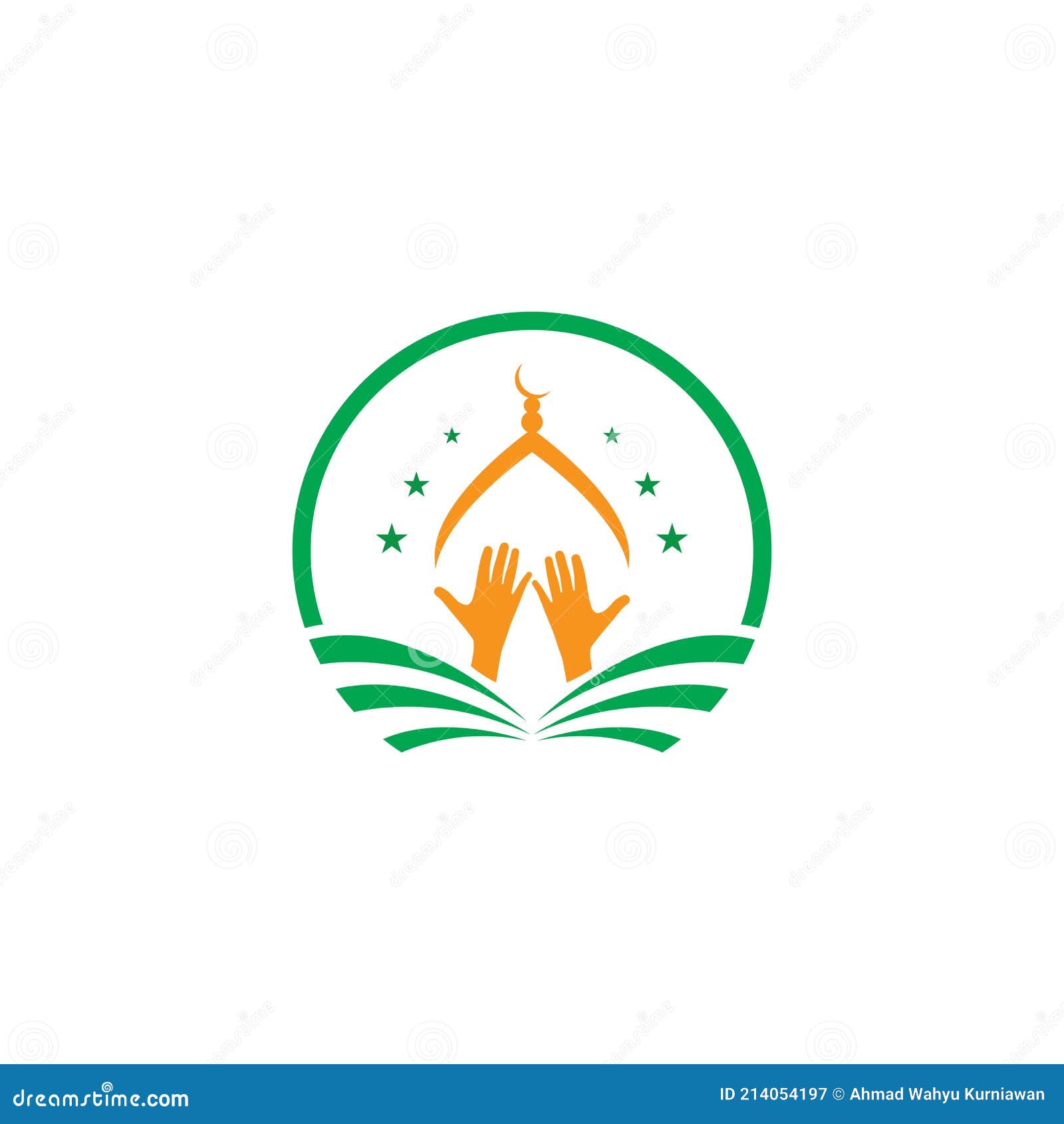 Islamic logo stock vector. Illustration of arabic, hand - 214054197