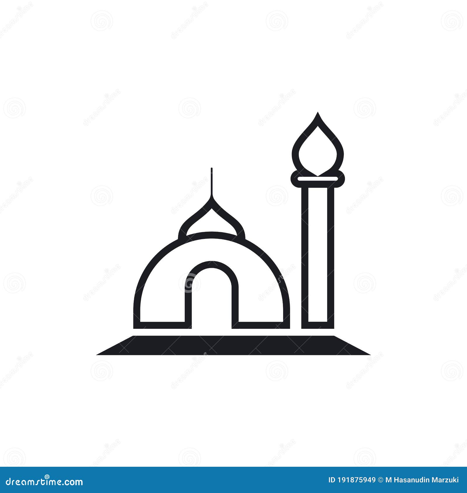 Logo MOSQUE Simple, Logo For Stemple Or Masjid, Logo Ilustration, Logo ...