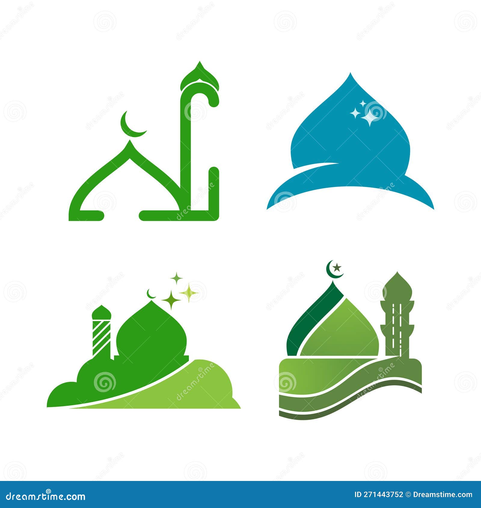 Islamic logo, Mosque stock illustration. Illustration of faith - 271443752