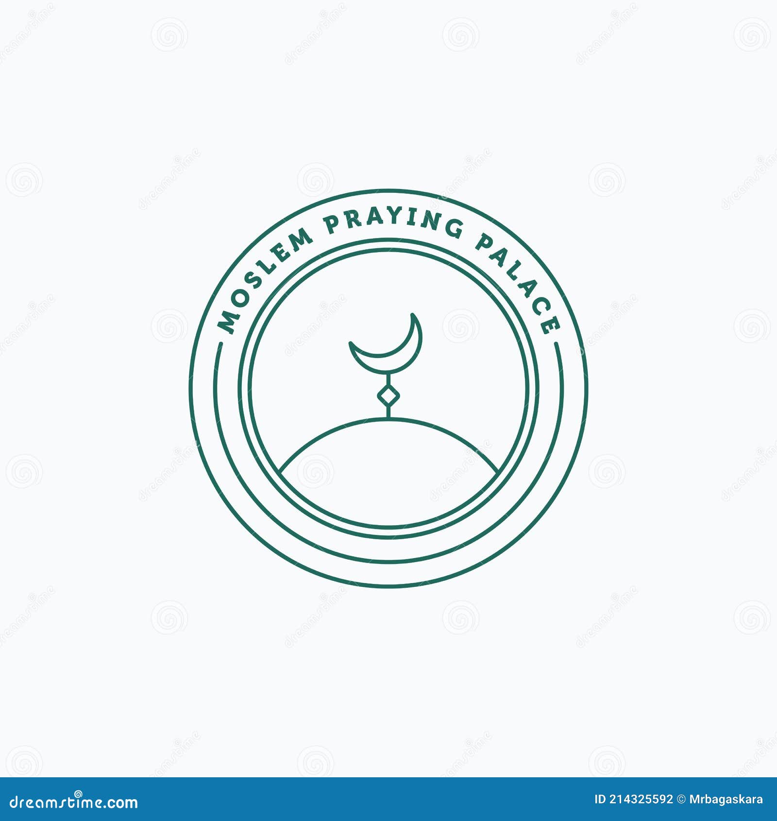 Islamic Minimalist Line Art Logo Vector Illustration Design Stock ...
