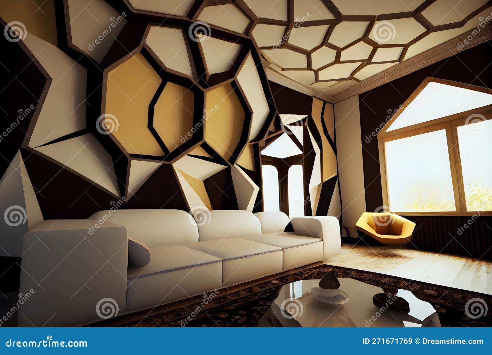 Islamic Modern Room Interior with Polygon Shape, Ai Generative Stock ...