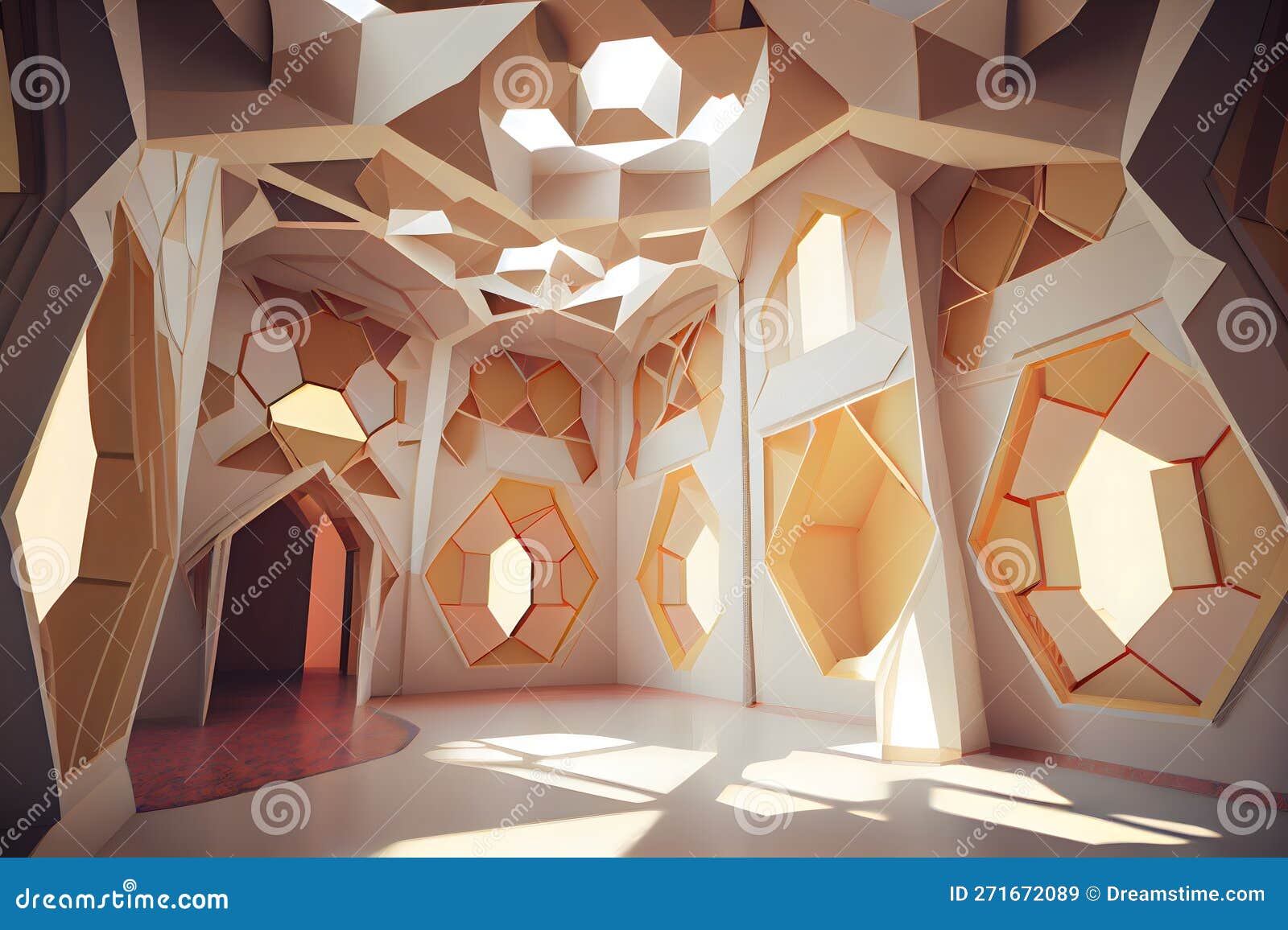 Islamic Modern Room Interior with Polygon Shape, Ai Generative Stock ...