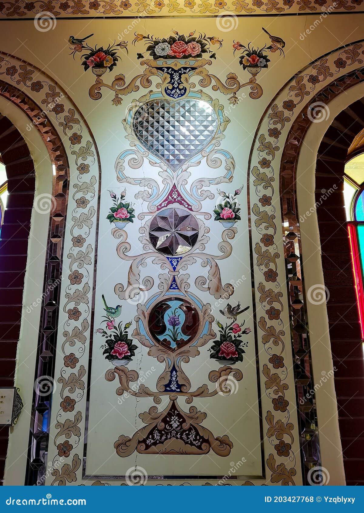 Moslem Islamic Mosque Of White Brick For The Collection Of Muslims For ...