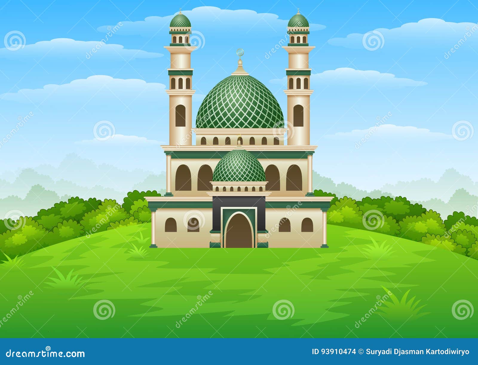 Islamic Cartoon Mosque Hill Stock Illustrations – 32 Islamic Cartoon ...
