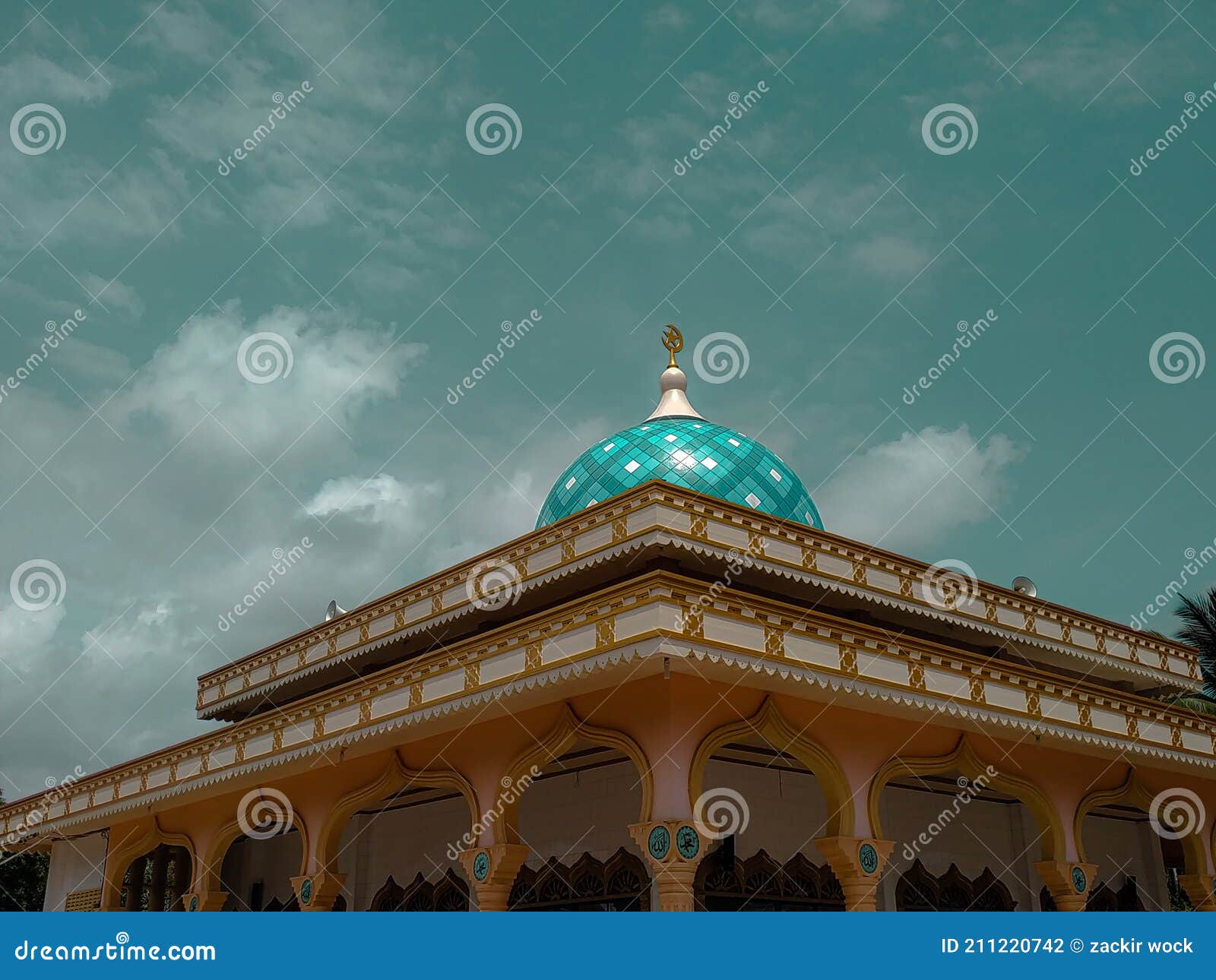 Islamic Mosque Corner Dome with Acehnese Architecture. Stock Photo ...