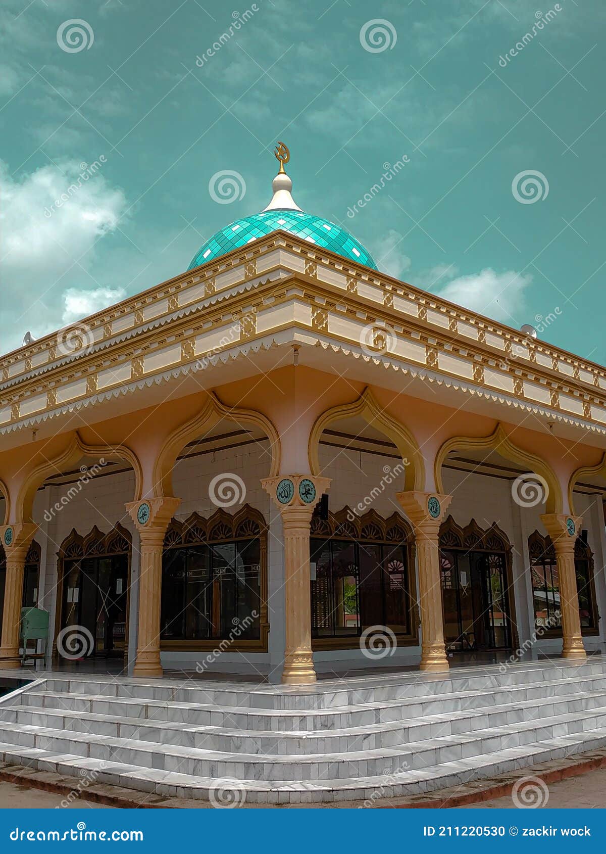 Islamic Mosque Corner Dome with Acehnese Architecture. Stock Photo ...
