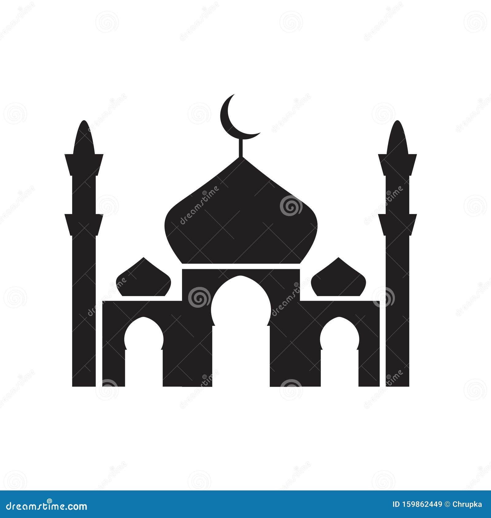 Islamic mosque icon stock vector. Illustration of mausoleum - 159862449