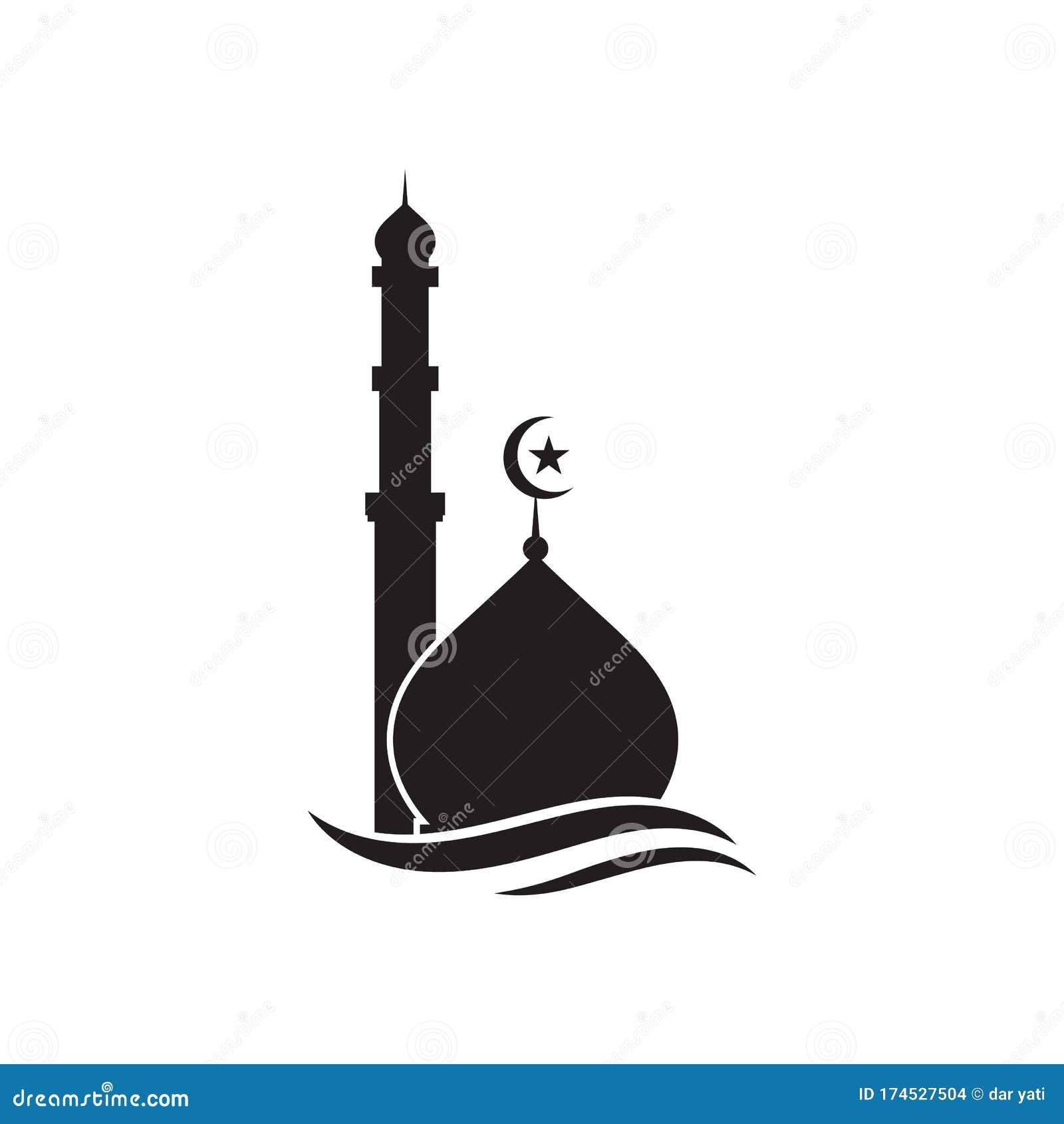 Islamic Mosque Logo Vector Icon Stock Vector - Illustration of arabic ...