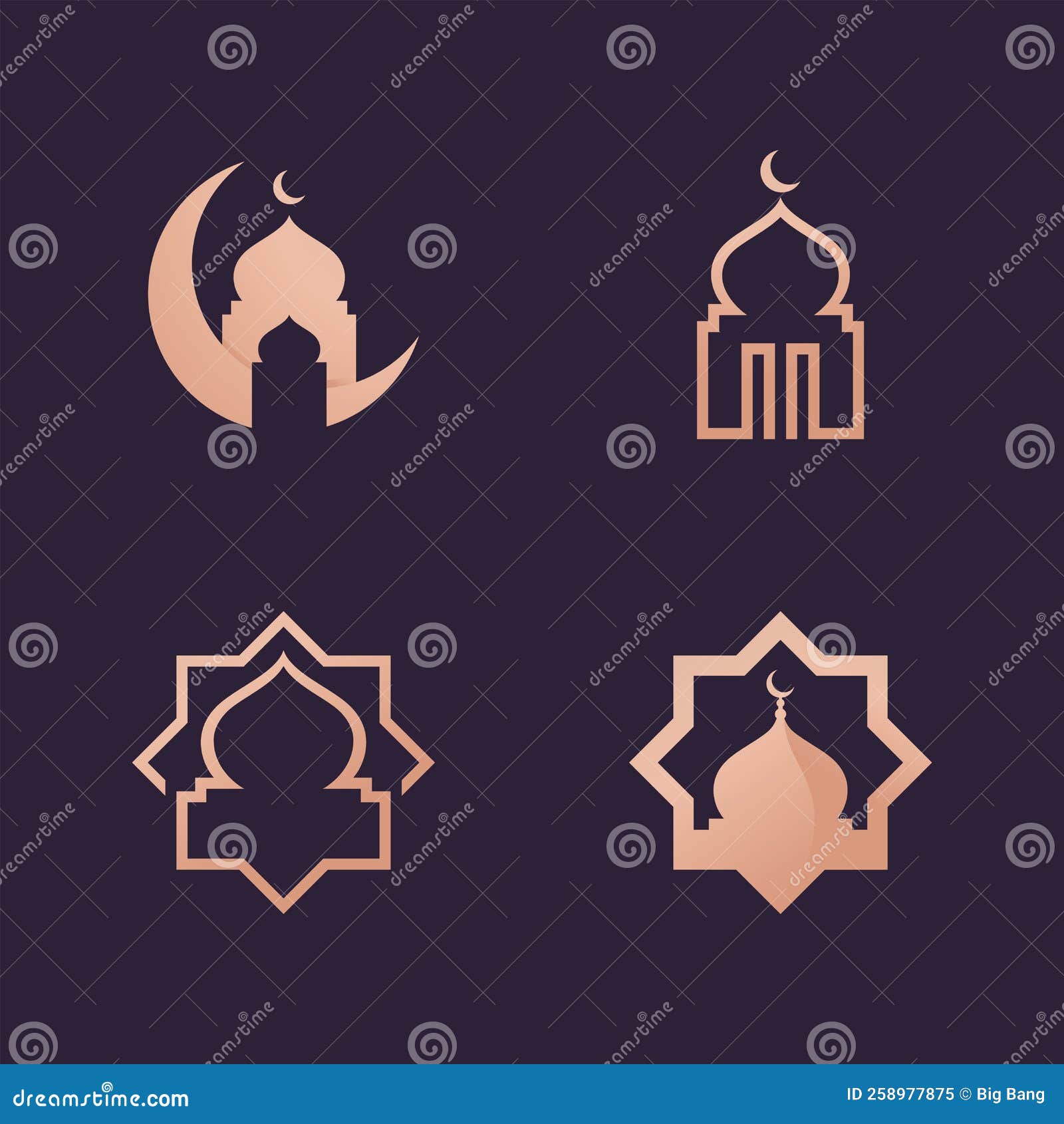Islamic Mosque Logo Vector Tempalate Stock Vector - Illustration of ...