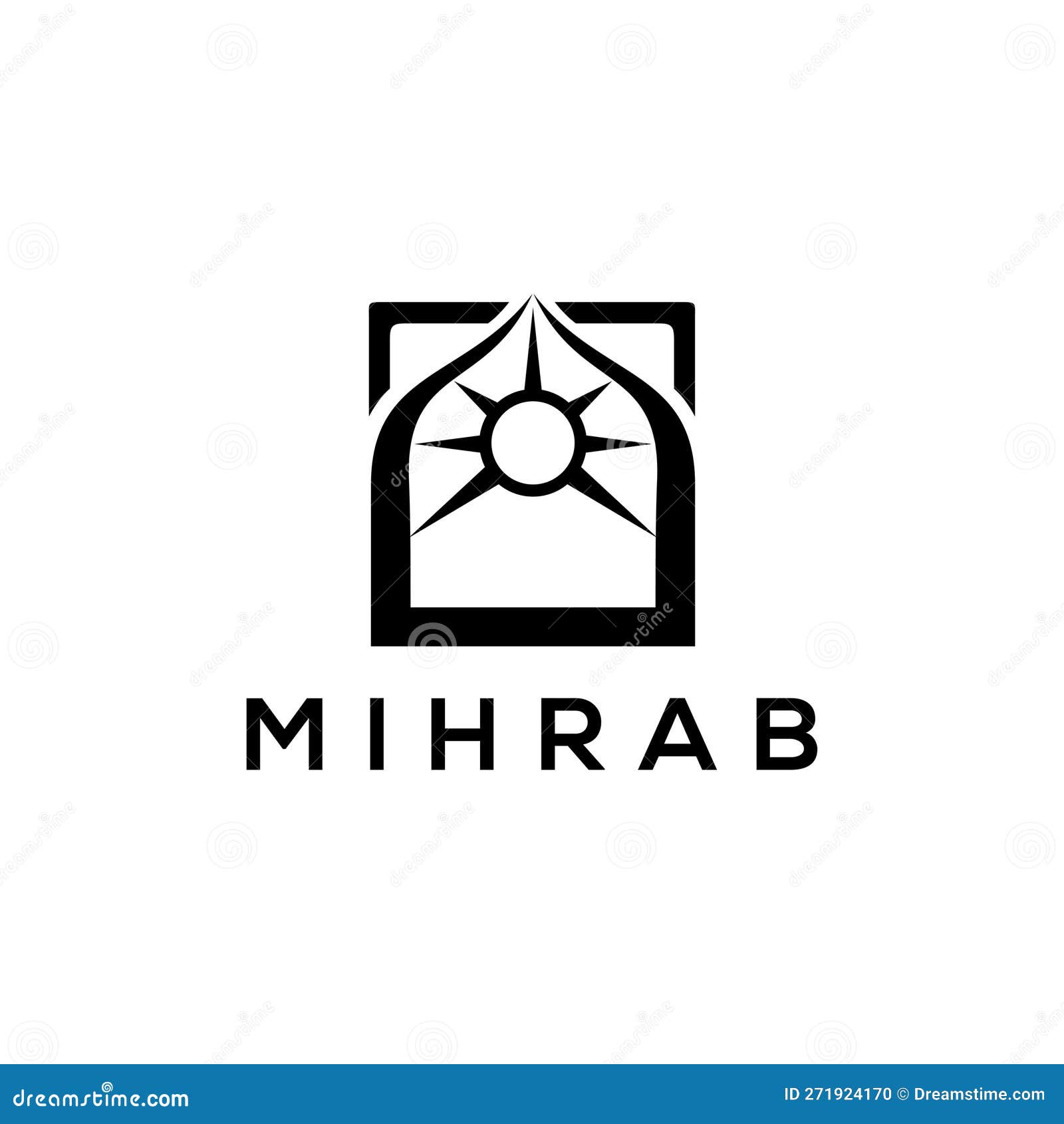 Islamic Mosque Mihrab Logo Simple and Luxury Design Stock Vector ...