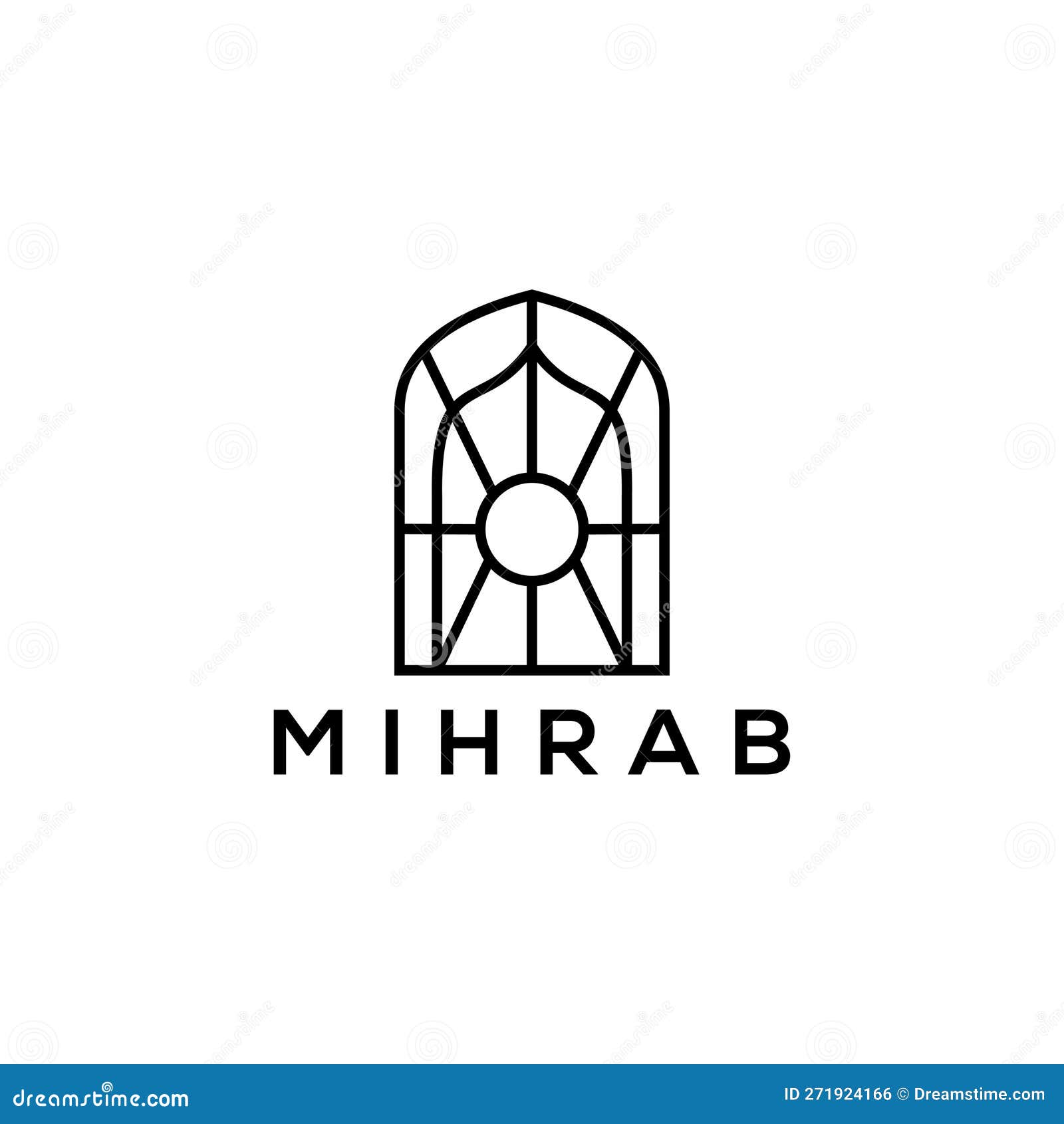 Logo Mihrab Moslem Holy Praying Place Cartoon Vector | CartoonDealer ...