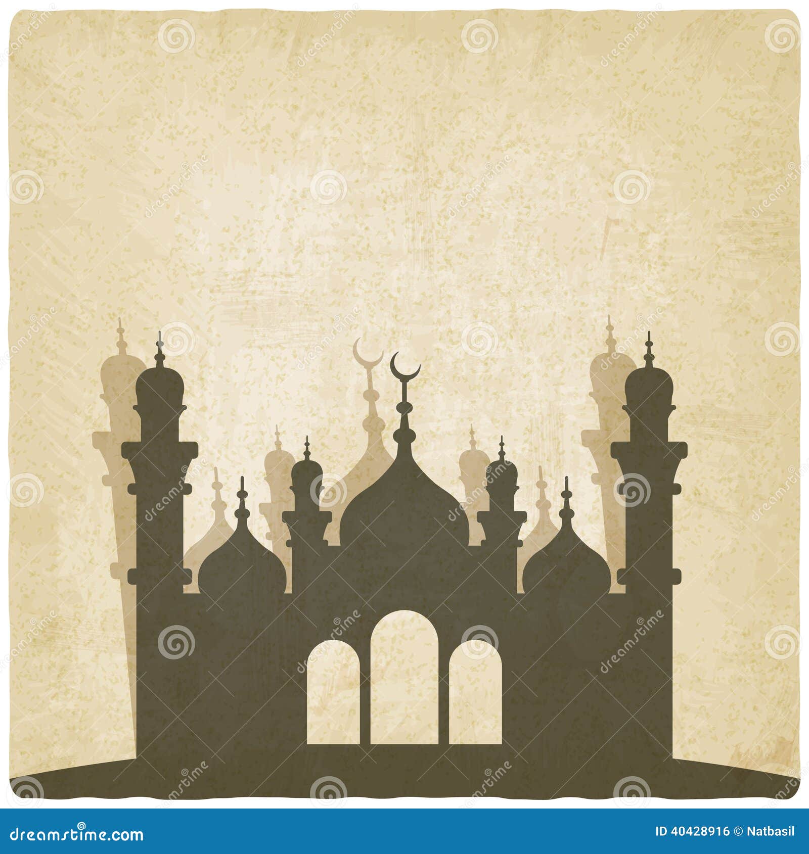Islamic Mosque Outline Illustration Symbol Design Cartoon Vector ...