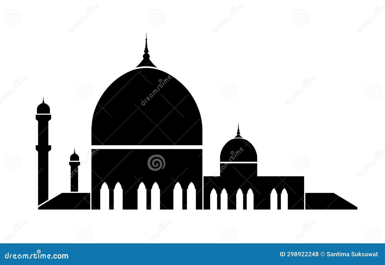 Islamic Mosque Ramadan Kareem Minimal Vector Illustration Stock Vector ...