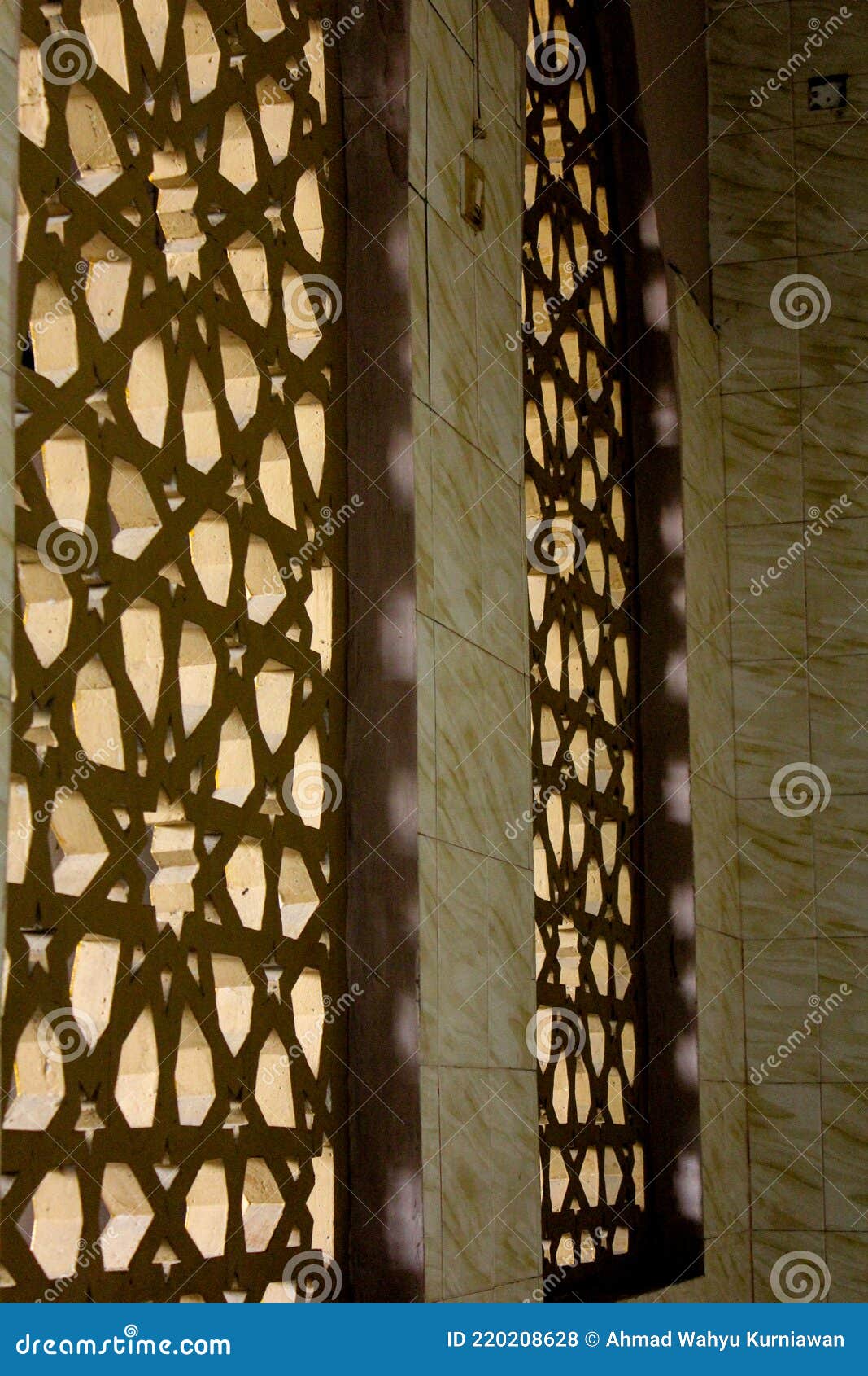 Islamic mosque window stock photo. Image of brick, wall - 220208628