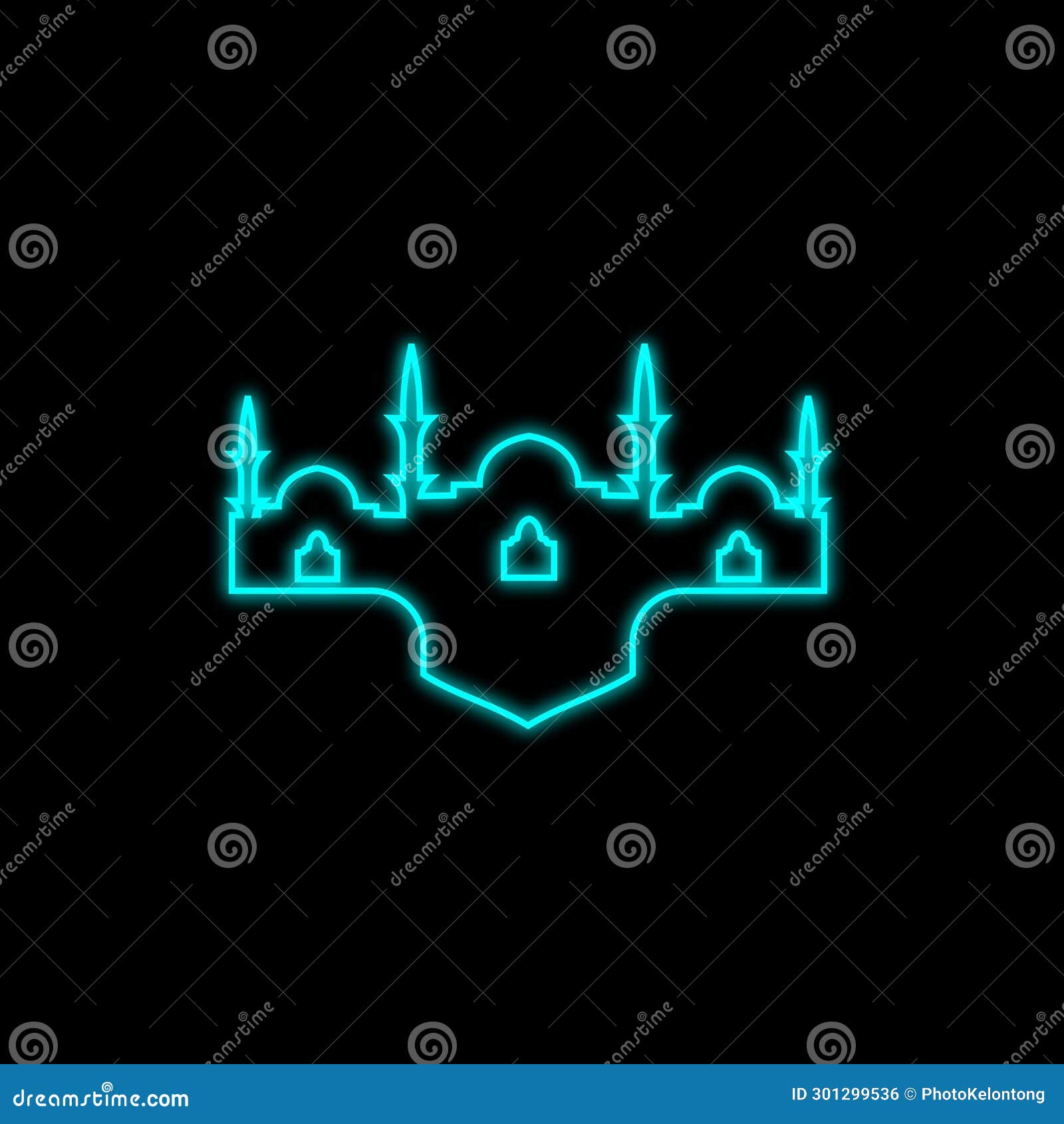 Islamic Neon Mosque Element Stock Illustration - Illustration of ...