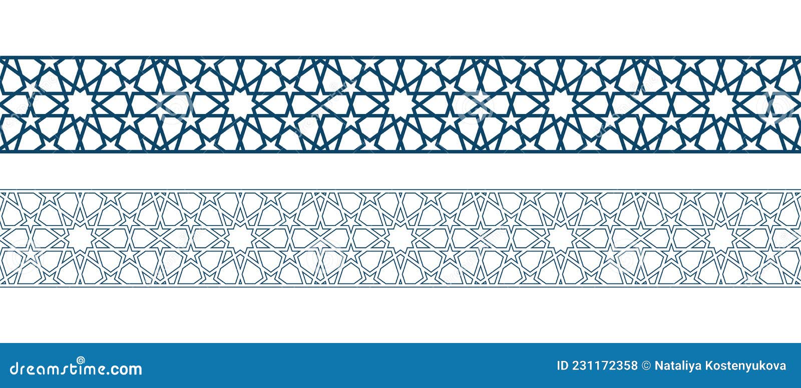 Islamic Ornament Pattern Border for Ramadan Card Stock Vector ...