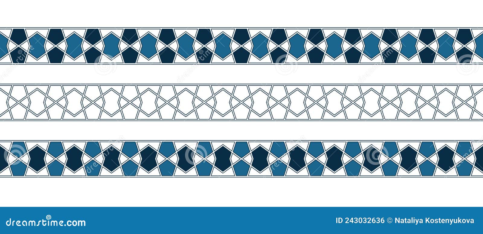 Islamic Ornament Pattern Border for Ramadan Card Stock Vector ...