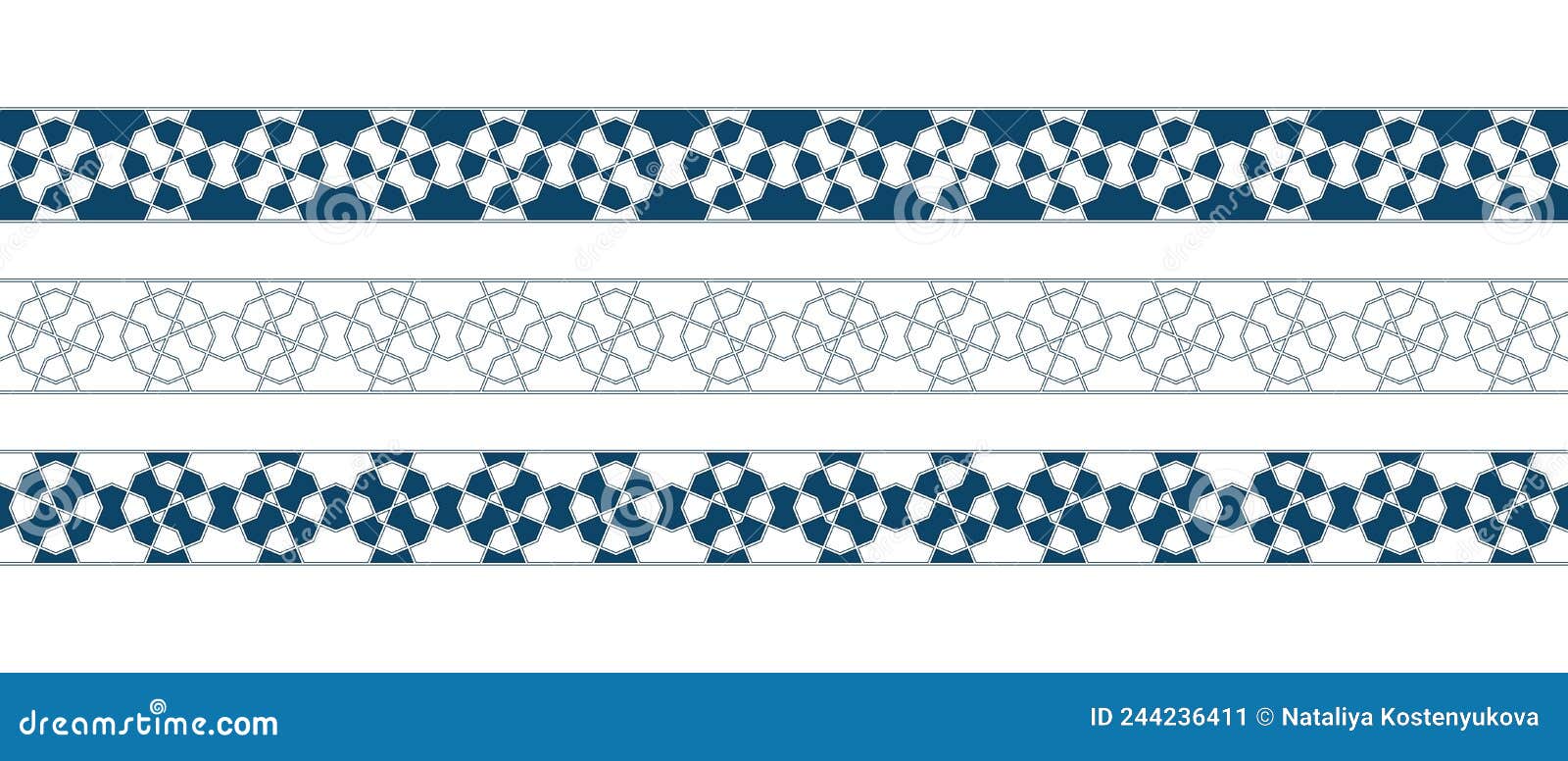 Islamic Ornament Pattern Border for Ramadan Card Stock Vector ...