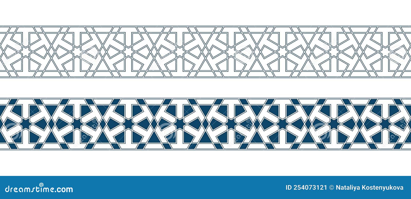 Islamic Ornament Pattern Border for Ramadan Card Stock Vector - Illustration of islamic, motif ...
