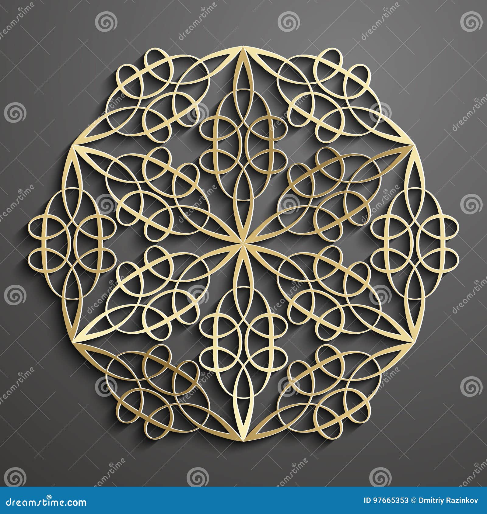 Islamic Ornament Vector , Persian Motiff . 3d Ramadan Islamic Round ...