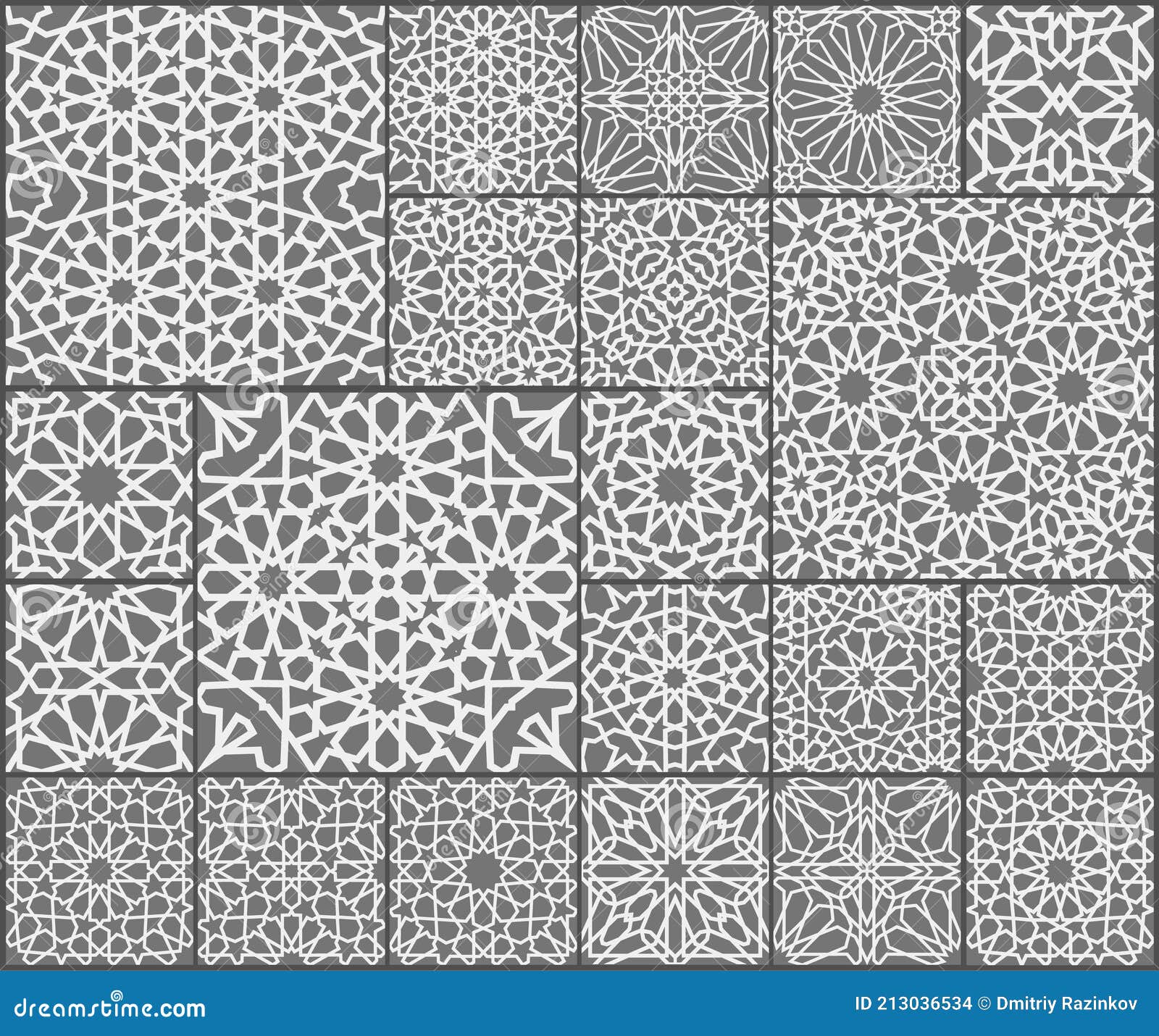 Islamic Ornament Vector Set. Arabic Ramadan Pattern Tile Patchwork ...