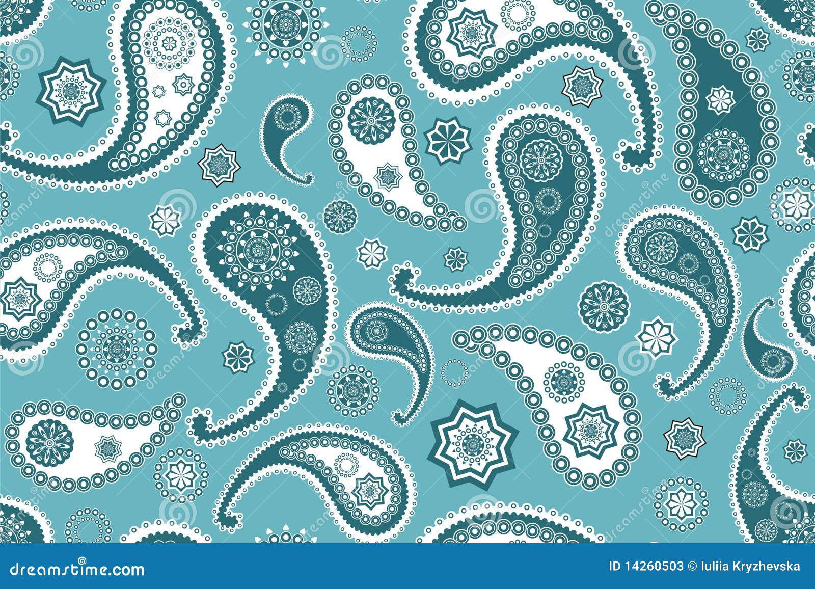 Islamic Paisley Seamless Turquoise Vector Texture Stock Vector ...