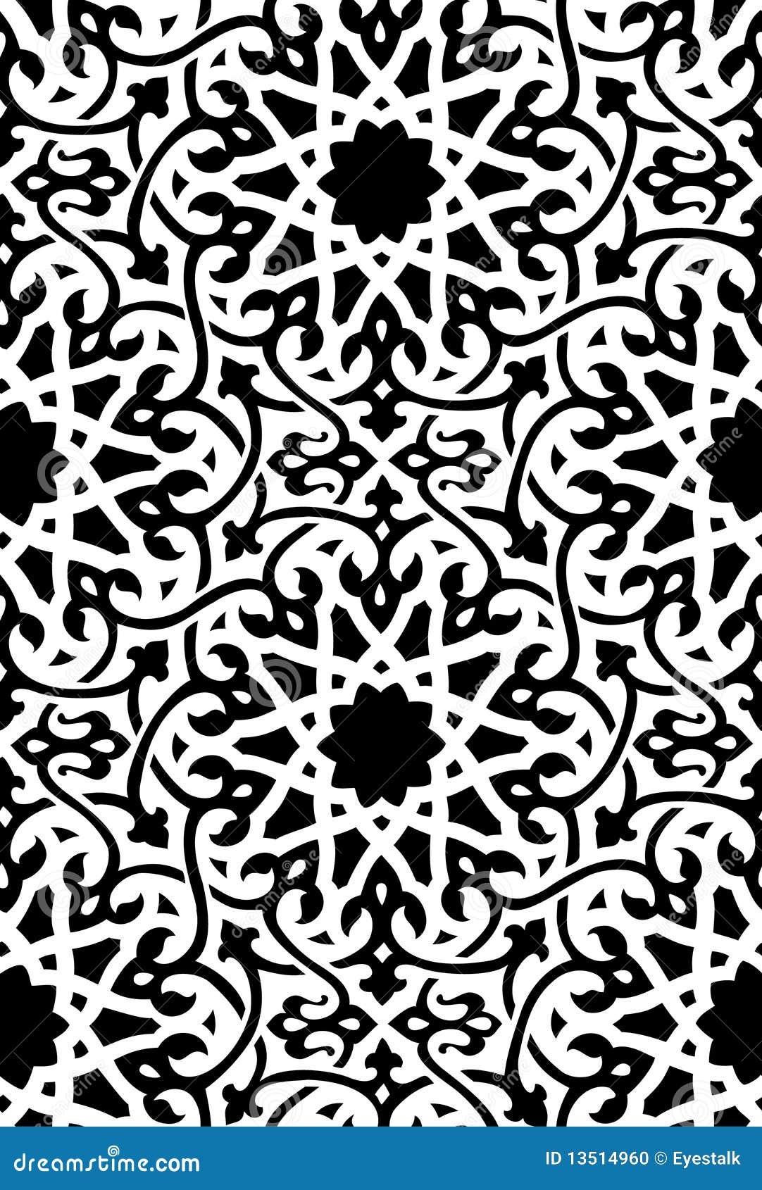 Stock Photo: Islamic Pattern Black and White. Image: 13514960