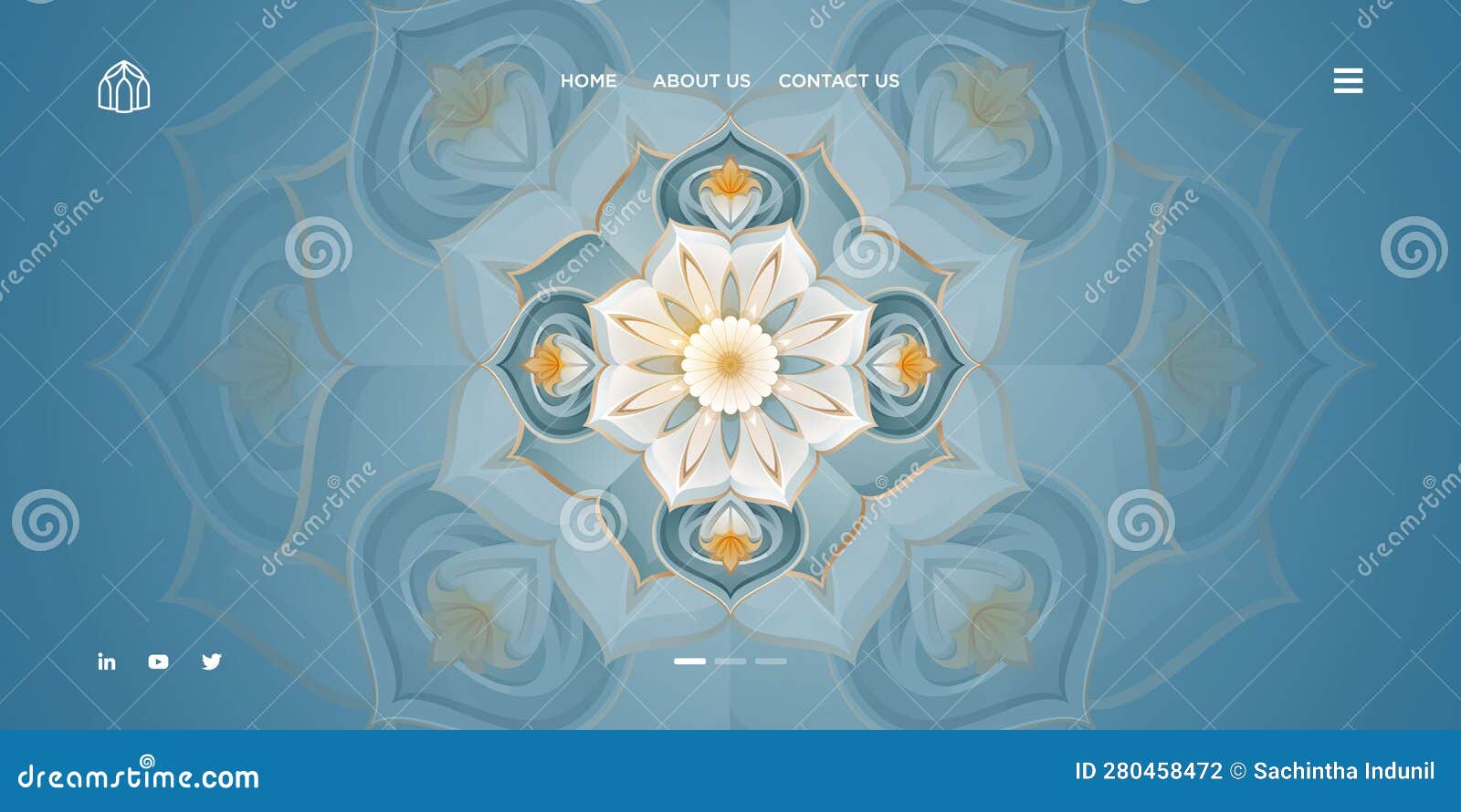 Islamic Pattern in Blue Background Web Site Header Stock Vector ...