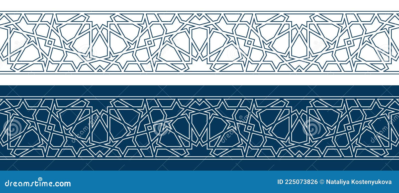 Islamic pattern border stock vector. Illustration of islam - 225073826