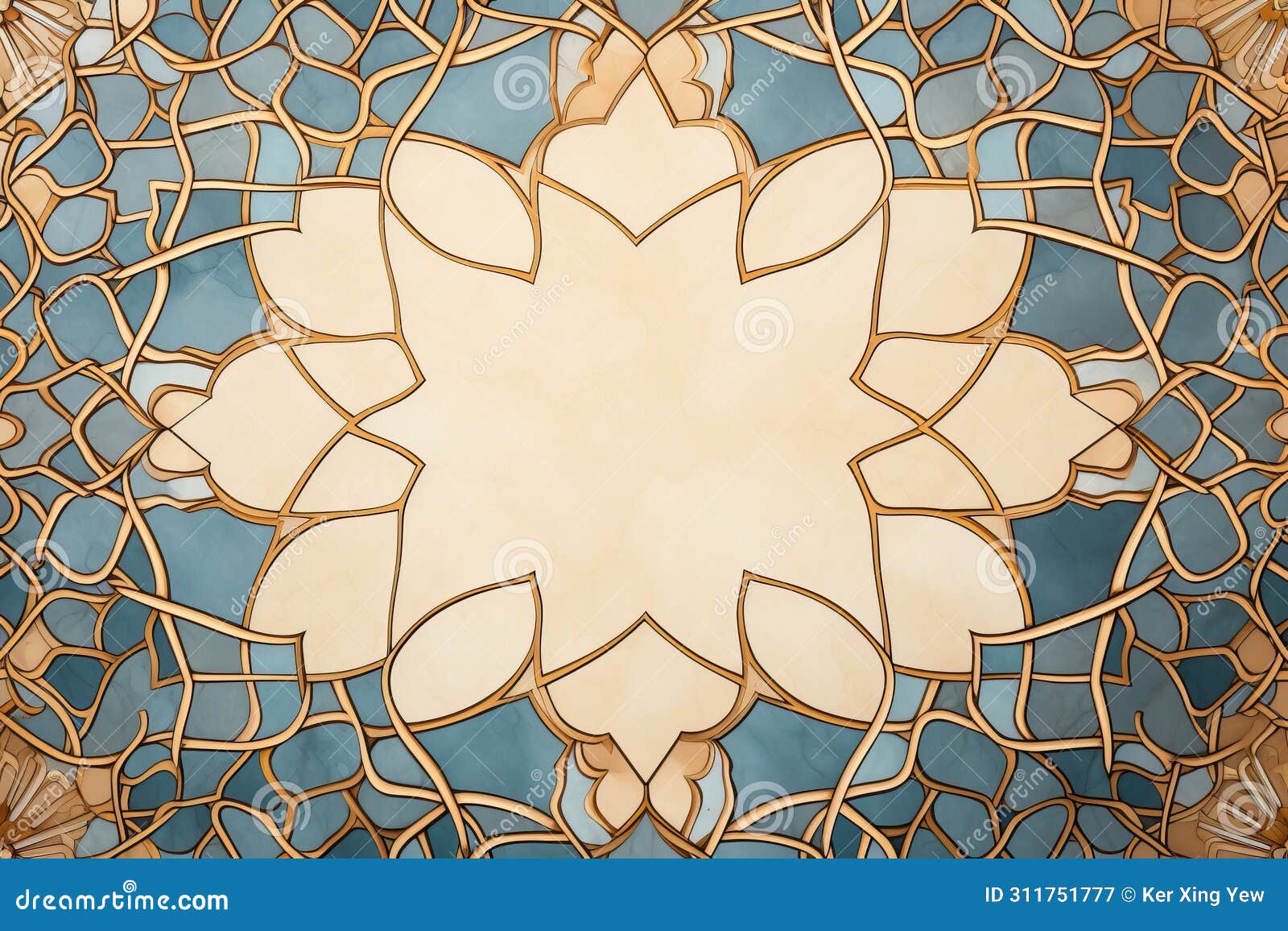 Islamic Pattern Border on Textured Backdrop Stock Illustration ...