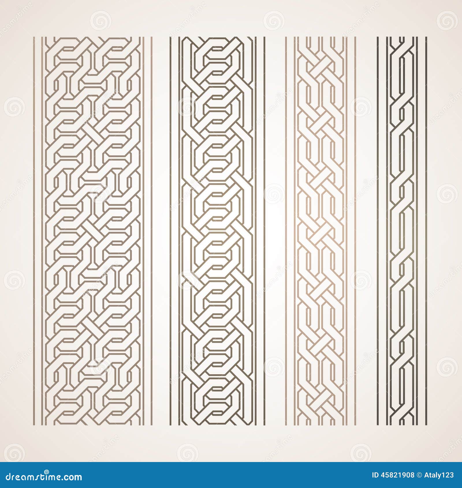 Arabian Ligature Border In Traditional Style, Ornamental Frame Cartoon ...