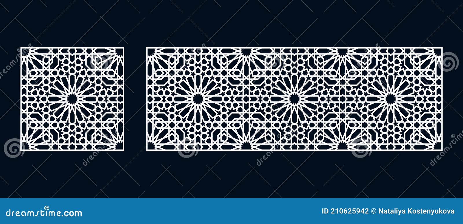 Islamic Pattern for Laser Cutting Stock Vector - Illustration of mosaic ...