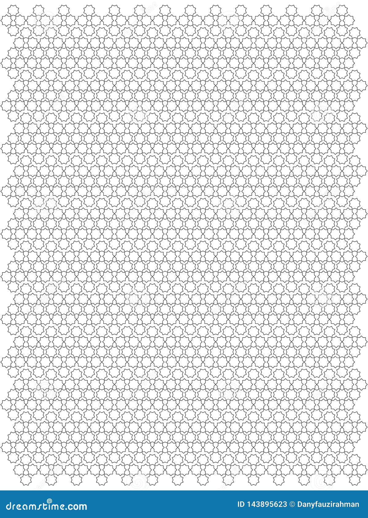 Islamic Pattern Octagonal Geometric Style Black Color in White ...