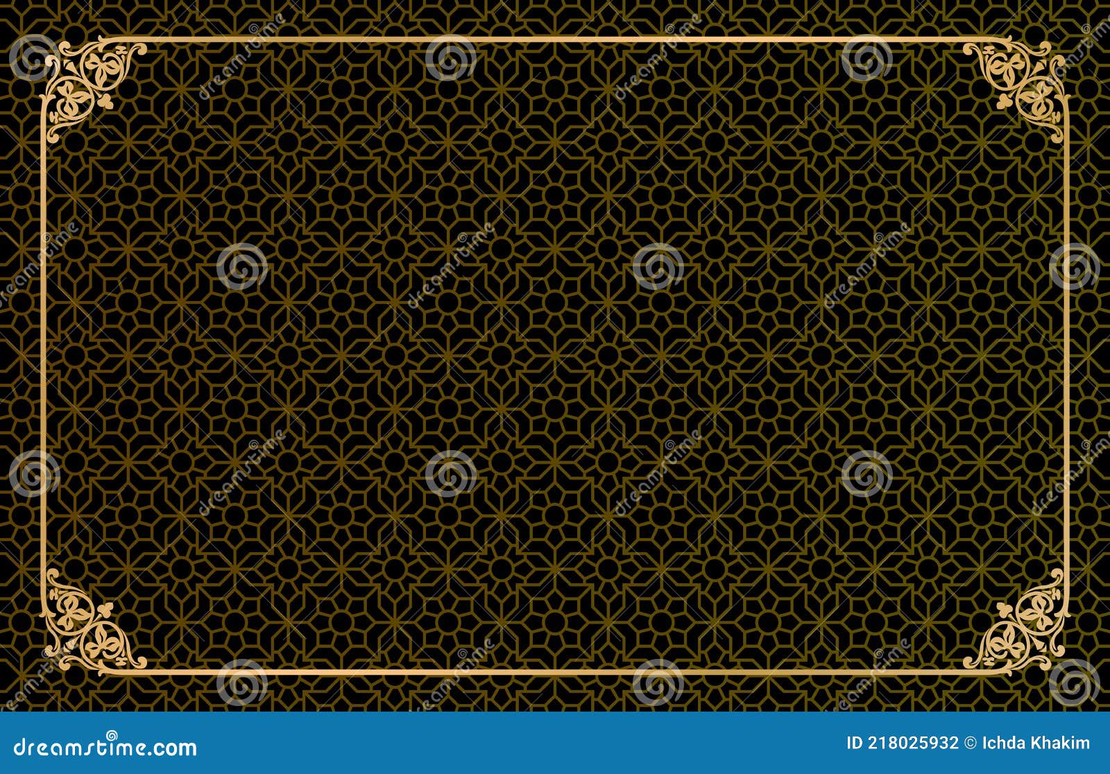 Islamic Pattern with Rectangle Frame and Border Floral Golds for ...