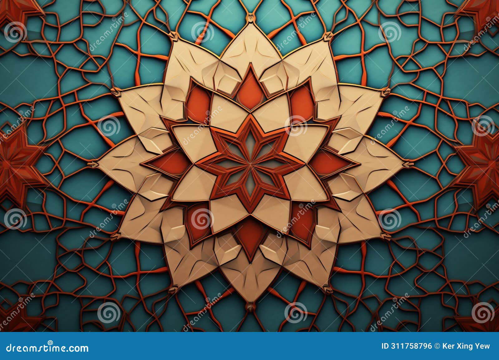 Islamic Pattern Texture with Empty Area Stock Illustration ...