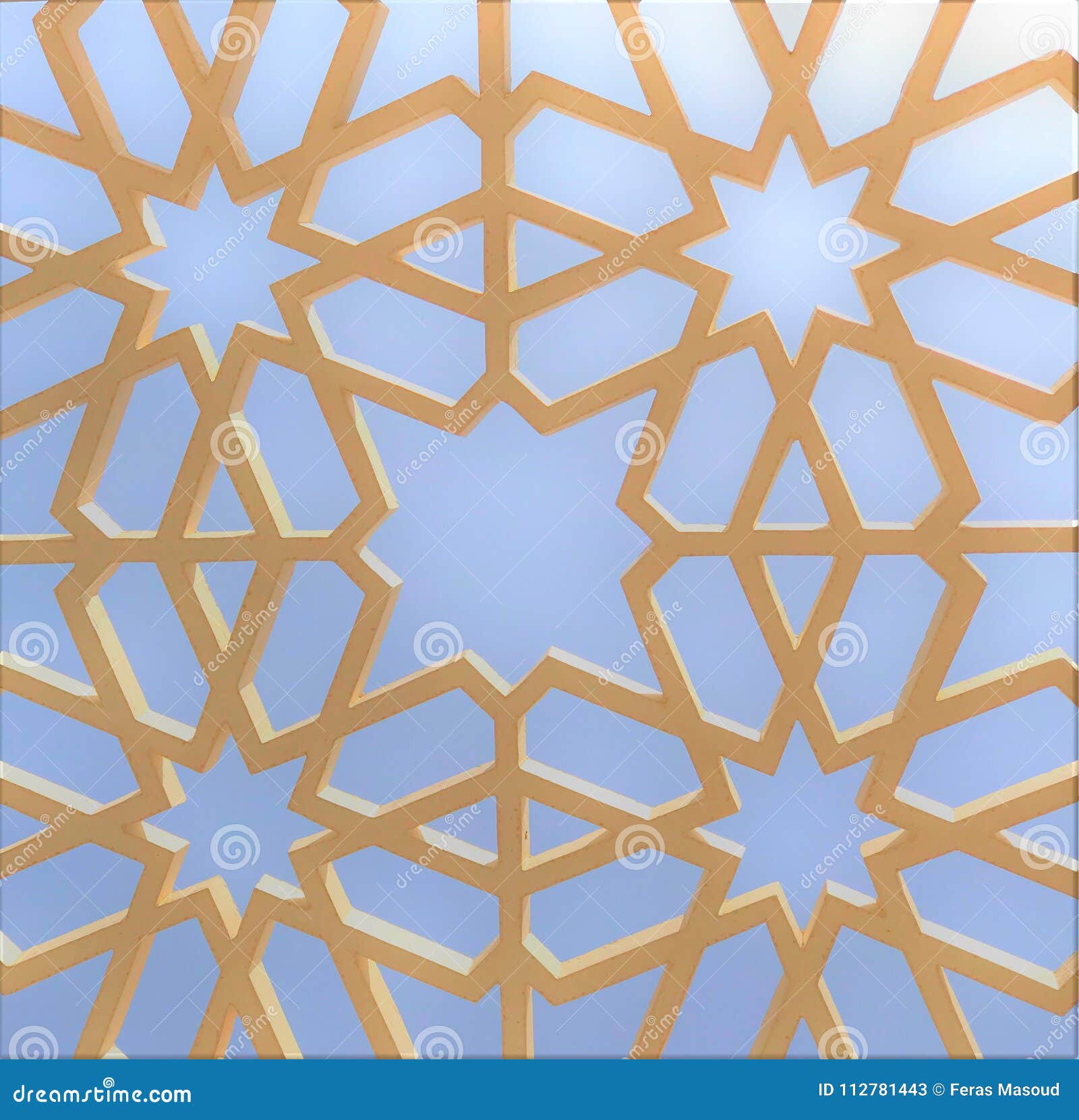 The Islamic Geometry Bluish Pattern . Stock Image - Image of backdrop ...