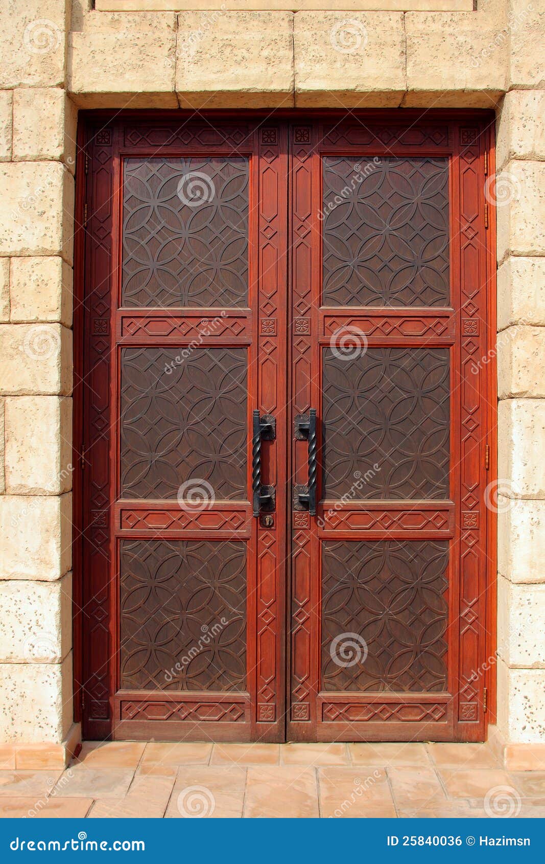 Islamic Pattern on Wooden Door Stock Photo - Image of house, patterned ...