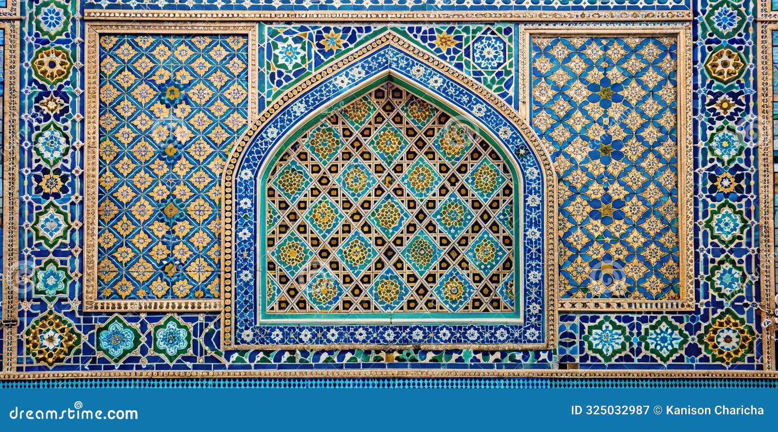 Islamic Patterns on Mosque Wall Mosque View Islamic Backgrounds AI ...