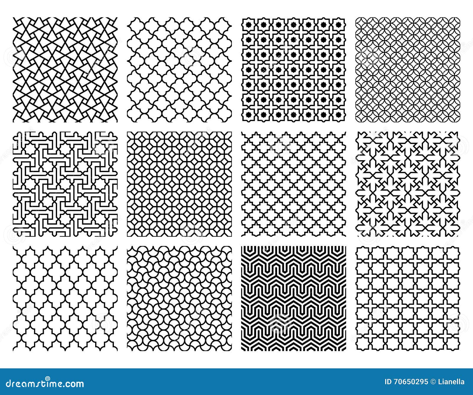 Islamic Patterns Set stock vector. Illustration of decoration - 70650295