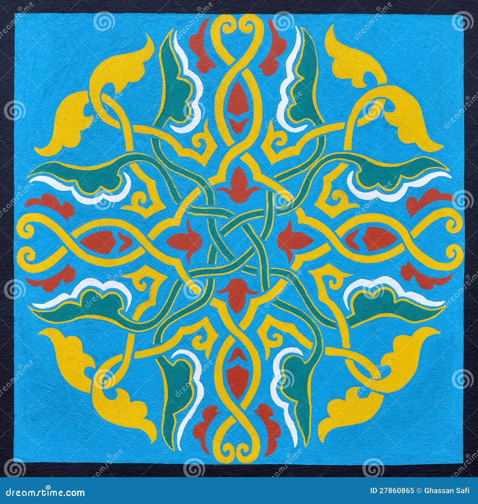 Islamic Patterns in a Square Stock Illustration - Illustration of paint ...