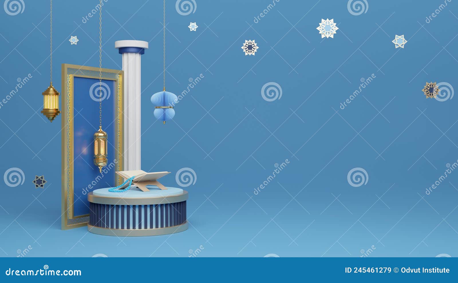 Islamic Post Decoration with Space for Your Message. Stock Illustration ...